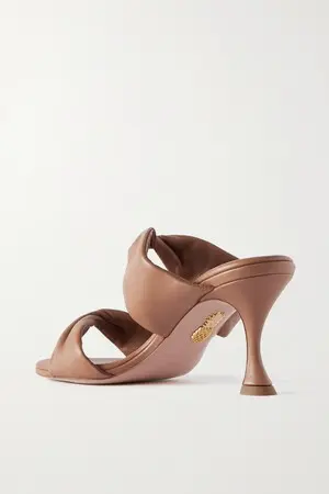 AQUAZZURA Twist 95 Leather Sandals - Brown