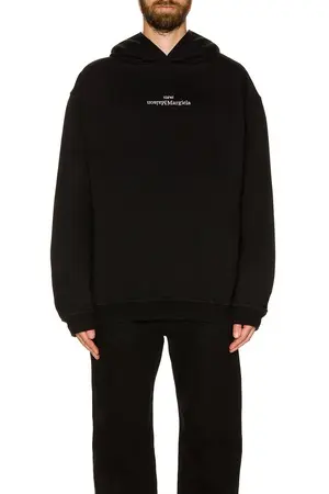 MAISON MARGIELA Upside Down Logo Hoodie - Black
