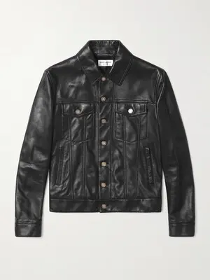 Saint Laurent Slim-fit Leather Trucker Jacket