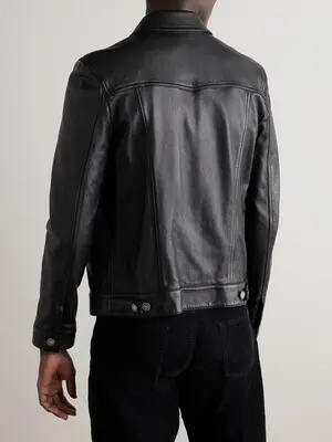 Saint Laurent Slim-fit Leather Trucker Jacket