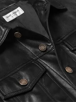 Saint Laurent Slim-fit Leather Trucker Jacket
