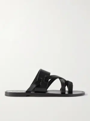 Saint Laurent Culver Leather Sandals - Black