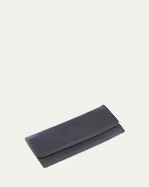 ROYCE NEW YORK Monogrammed Rfid Blocking Leather Clutch Wallet, Personalized Black