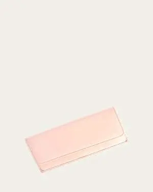 ROYCE NEW YORK Monogrammed Rfid Blocking Leather Clutch Wallet, Personalized Blush Pink