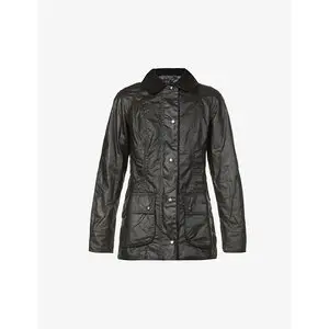 Barbour Beadnell Tartan-lined Waxed-cotton Jacket