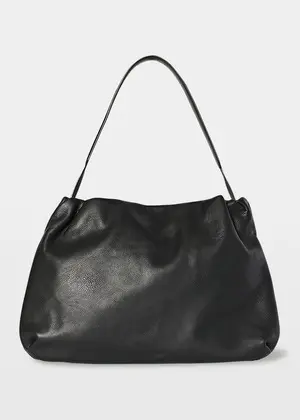 THE ROW Bourse Shoulder Bag In Leather - Blpl Black Pld