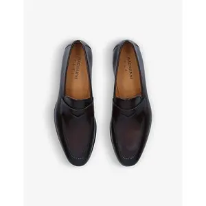 Magnanni Delos Almond-toe Suede Loafers - Mid Brown