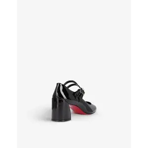 CHRISTIAN LOUBOUTIN Miss Jane 55 Patent-leather Shoes - Black/lin Black