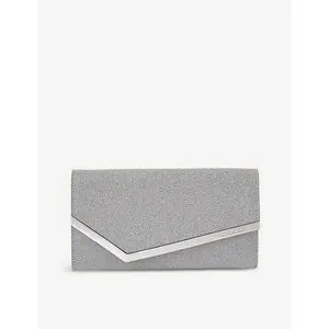 JIMMY CHOO Emmie Glittered Leather Mini Clutch