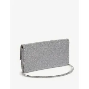 JIMMY CHOO Emmie Glittered Leather Mini Clutch