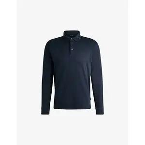 BOSS Leisure Long-sleeved Cotton-jersey Polo Shirt