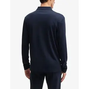 BOSS Leisure Long-sleeved Cotton-jersey Polo Shirt