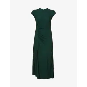 REFORMATION Frasier Ruched Crepe Midi Dress