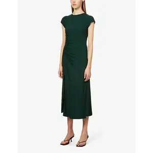 REFORMATION Frasier Ruched Crepe Midi Dress
