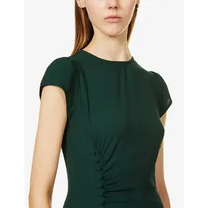 REFORMATION Frasier Ruched Crepe Midi Dress