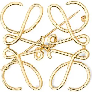 Loewe Anagram Brooch - Gold