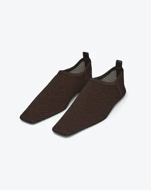 Nanushka Buju Mesh-knit Square-toe Slip-on Shoes