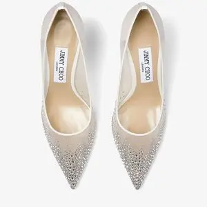 JIMMY CHOO Love 85 Mesh Pumps With Dégradé Crystals