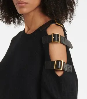 Altuzarra Wool And Cashmere Sweater With Leather Trim