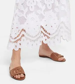 Dolce & Gabbana Leather Slides - Brown