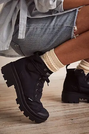 PALLADIUM Pallabase Twill Boots - Black/black