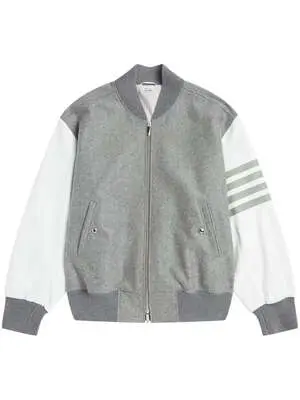 Thom Browne 4-bar Stripe Bomber Jacket - Grey