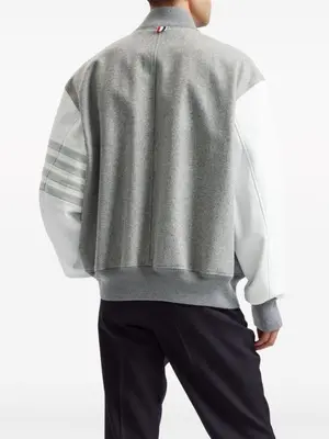 Thom Browne 4-bar Stripe Bomber Jacket - Grey