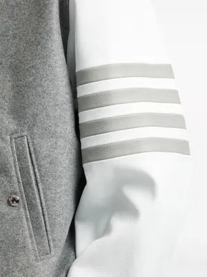 Thom Browne 4-bar Stripe Bomber Jacket - Grey