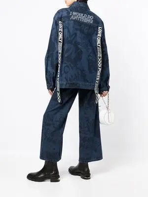 PORTS V Graffiti Print Denim Jacket