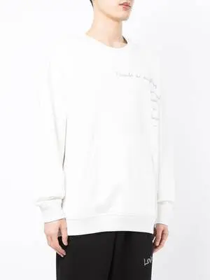 PORTS V Slogan-print Crew Neck Sweatshirt - White