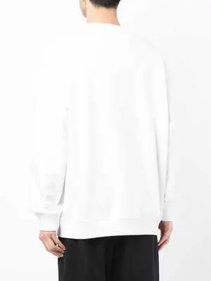PORTS V Slogan-print Crew Neck Sweatshirt - White