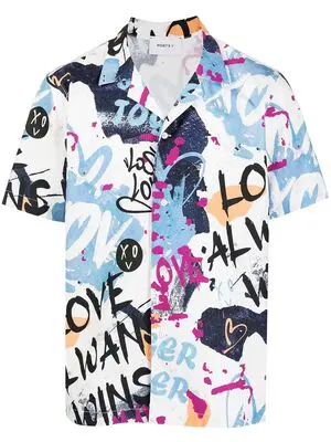 PORTS V Graffiti-print Shirt - Multicolour