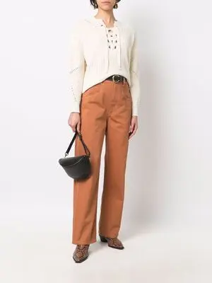 Isabel Marant Lace-up Ribbed-knit Jumper