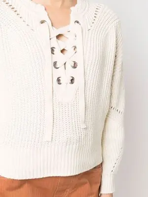Isabel Marant Lace-up Ribbed-knit Jumper