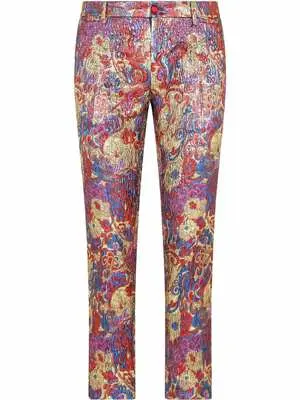Dolce & Gabbana Patterned Jacquard Trousers - Red