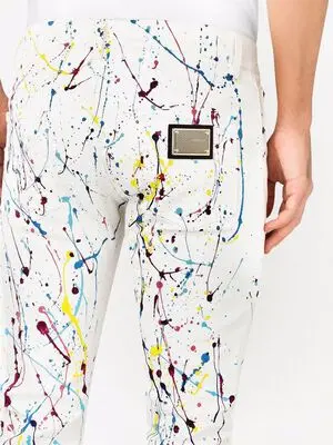Dolce & Gabbana Paint Splatter Skinny Jeans