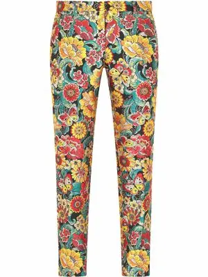 Dolce & Gabbana Patterned Jacquard Trousers - Yellow