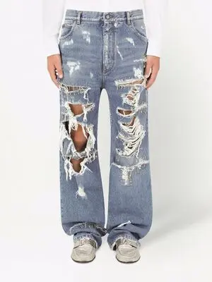 Dolce & Gabbana Ripped Loose-fit Jeans