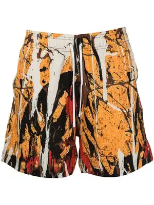 Amiri Paint-splatter Shorts - Yellow