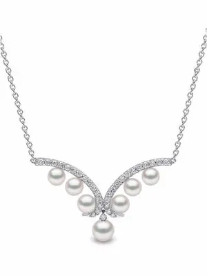 Yoko London 18kt White Gold Akoya Pearl And Diamond Necklace - Silver