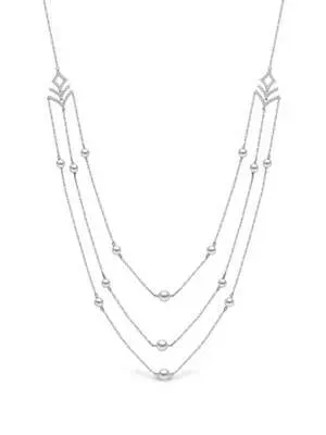 Yoko London 18kt White Gold Pearl And Diamond Necklace - Silver