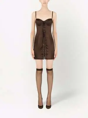 Dolce & Gabbana Satin Corset Mini Dress