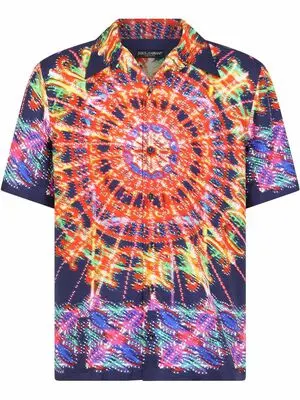 Dolce & Gabbana Kaleidoscope Print Short-sleeve Shirt - Blue