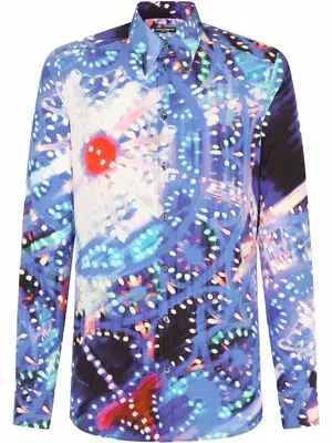 Dolce & Gabbana Graphic-print Long-sleeve Shirt - Blue