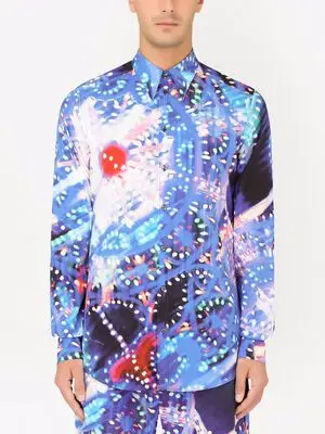 Dolce & Gabbana Graphic Print Long-sleeve Shirt - Blue