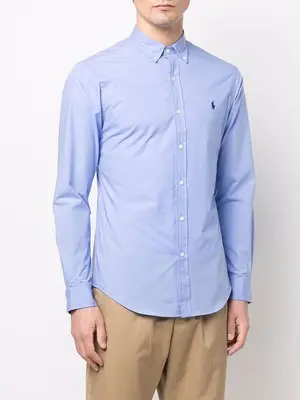 Polo Ralph Lauren Long-sleeve Buttoned Collar Shirt - Blue