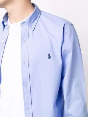 Polo Ralph Lauren Long-sleeve Buttoned Collar Shirt - Blue