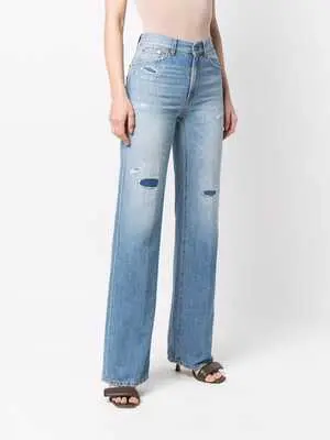 DONDUP Distressed Wide-leg Jeans - Blue