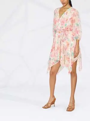 Patrizia Pepe Maxi Blooming Rose-print Mini Dress