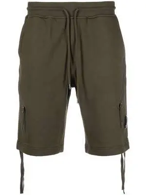 C.P. COMPANY Zip-pocket Cotton Track Shorts - Green